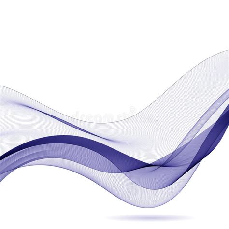 Abstract Smooth Color Wave Vector Curve Flow Blue Motion Illustration Smoke Design Vector