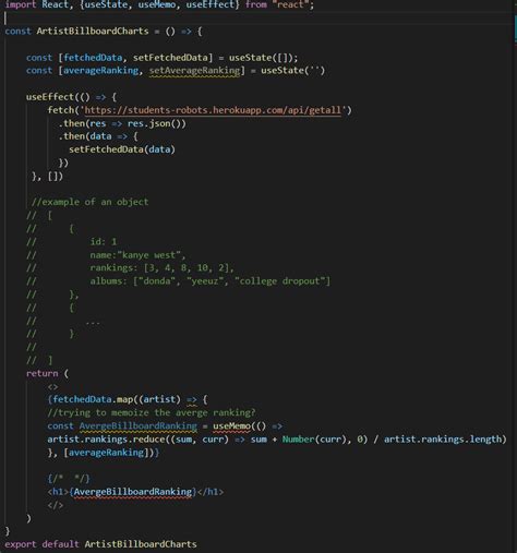 Trying To Usememo On An Array Of Numbers I Want To Average These