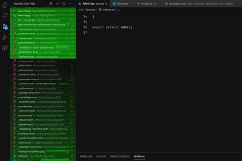 Source Control Tab Listed Items Are Not Rendring Properly There Is A Green Line Background
