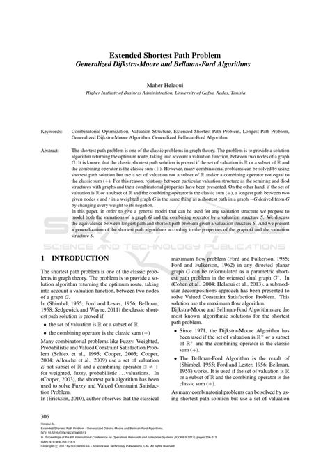 pdf extended shortest path problem generalized dijkstra moore and bellman ford algorithms