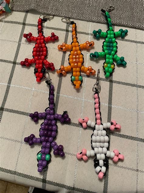 Lizardrat Kandi Keychains Scene Emo Rave Etsy