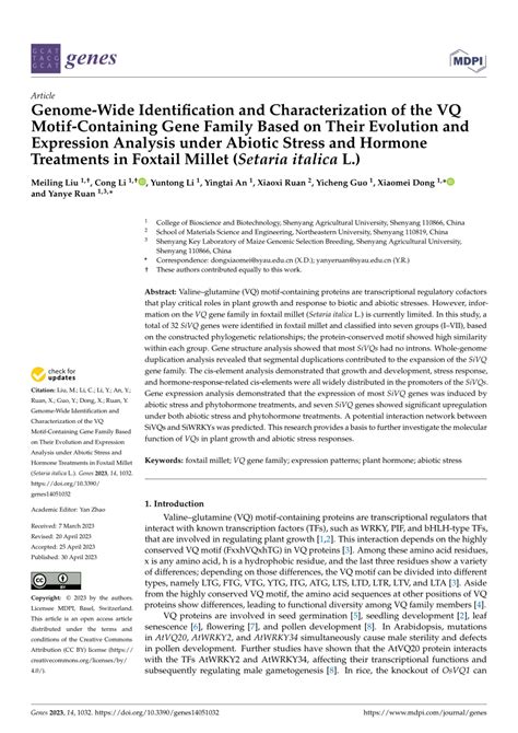 pdf genome wide identification and characterization of the vq motif