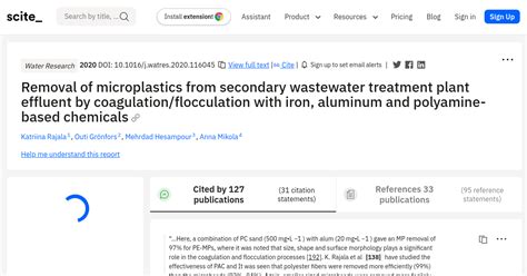 Removal Of Microplastics From Secondary Wastewater Treatment Plant