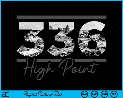 High Point 336 Area Code Skyline North Carolina Vintage Svg Png Files