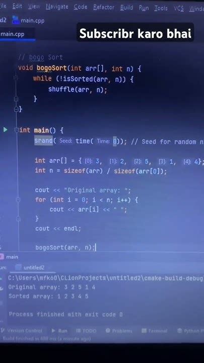 Bogo Sort In C With Coding Language Youtube