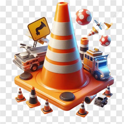 투명한 배경에 버스가 있는 3d 주황색 교통 도로 원뿔 투명한 배경에 버스가 있는 3d 주황색 교통 도로 원뿔 버스가 있는 3d 주황색 교통 도로 콘 경고 표시 Png