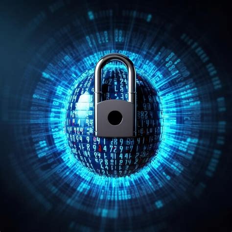 Premium Ai Image Cybersecurity Concept Blue Keylock With Binary Code Generative Ai