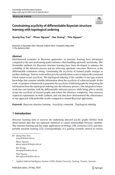 Pdf Constraining Acyclicity Of Differentiable Bayesian Structure