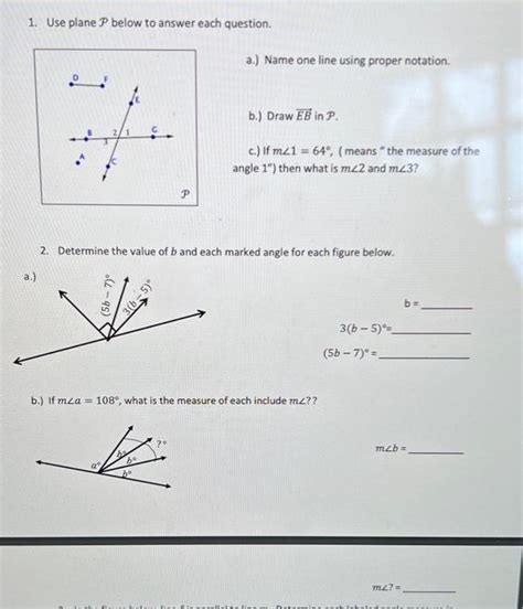 Solved 1 Use Plane P Below To Answer Each Question A