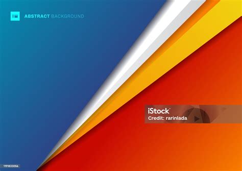 추상 배경 템플릿 기하학적 삼각형 파란색과 빨간색 대각선 그림자와 겹칩니다 3차원 형태에 대한 스톡 벡터 아트 및 기타 이미지 3차원 형태 가리기 그라데이션 Istock