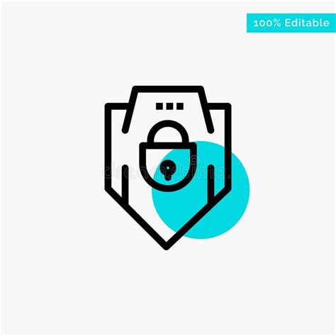 Internet Password Shield Web Security Turquoise Highlight Circle Point Vector Icon Stock