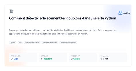 Comment Détecter Efficacement Les Doublons Dans Une Liste Python Labex