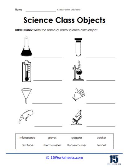 Classroom Objects Worksheets School Item Printables 15
