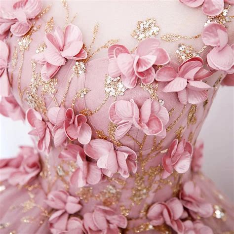 Princess Pink Tulle Long Quinceanera Dress Puffy Prom Gown With Flowe Cherishgirls