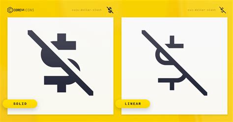 Dollar Slash Icon · Linear · Coreui Icons · Svg Javascript Typescript And Webfont