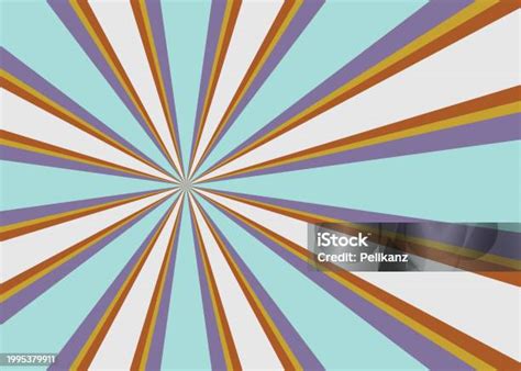 Horizontal Rectangle Abstract Vintage And Retro Color Sunburst Stripe