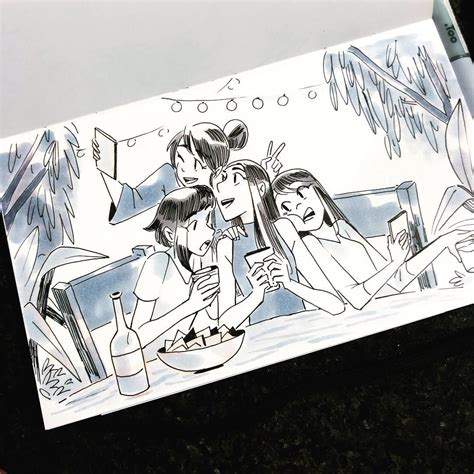 Hanging Out With Friends Drawing Surrealist Drawing Techniques
