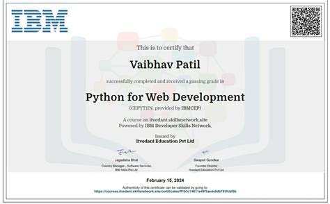 Vaibhav Patil On Linkedin Python Webdevelopment Ibm