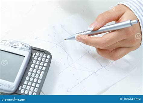 Female Hand Drawing Graph Stock Image Image Of Female 10628753