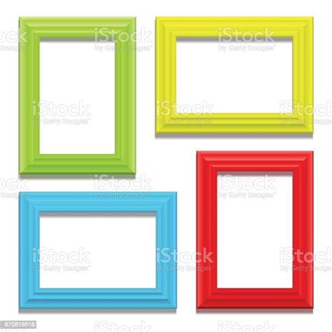 Colour Classis Frame Set On The Wall Vector Illustration Stock Illustration Download Image Now