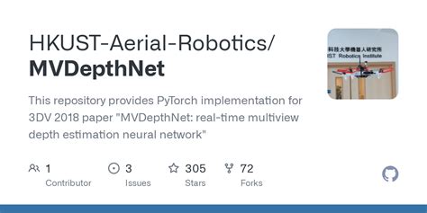 Github Hkust Aerial Robotics Mvdepthnet This Repository Provides Pytorch Implementation For