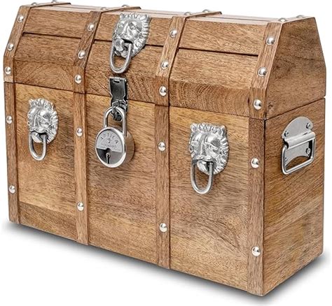 Vizayo Handmade Pirate Treasure Chest With Lock And Keys