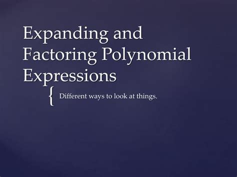 Factorization Introduction Ppt