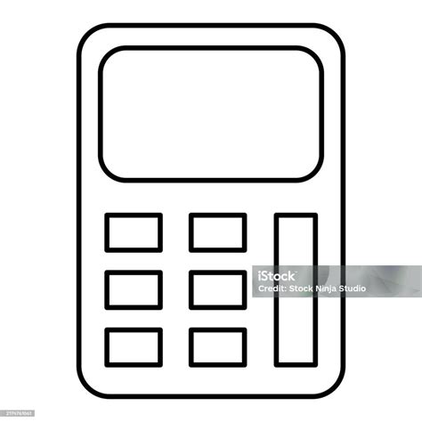 계산기 선 아이콘입니다 접촉 아이콘 편집 가능한 획 벡터 일러스트 레이 션 0명에 대한 스톡 벡터 아트 및 기타 이미지 0명 가리키기 가상현실 Istock