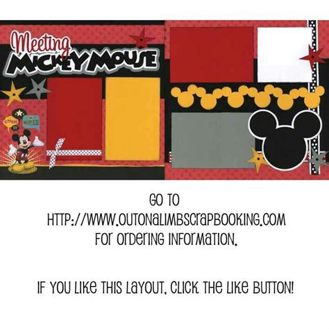 Meeting Mickey Mouse Layout Disney Scrapbooking Layouts Disney