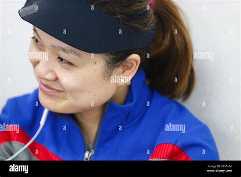 Incheon South Korea 20th Sep 2014 Guo Wenjun Of China Reacts Before The Womens 10m Air