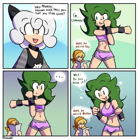 Rule 34 Comic Dialogue Green Eyes Green Hair Kay Lenoxmst Lenoxmst