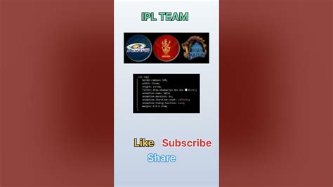 Ipl Team Icon Using Html And Css Shortsvideo Short Webdevelopment