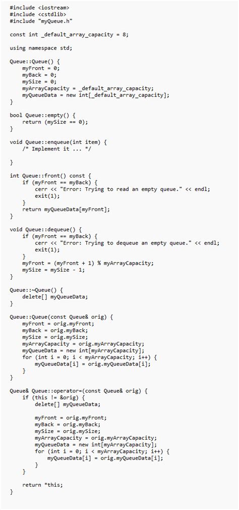 Solved Please Complete The Enqueue Function From Chegg