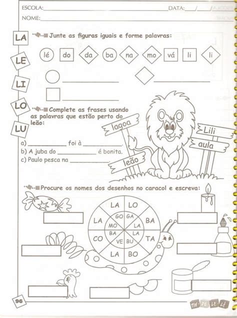 Atividades Slabas Com La Le Li Lo Lu Para Baixar