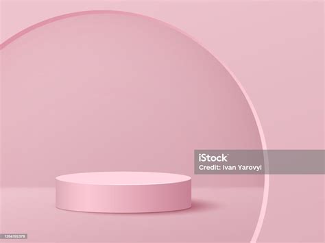 핑크 실린더 받침대 연단 화장품 디스플레이 프리젠 테이션 0명에 대한 스톡 벡터 아트 및 기타 이미지 0명 공란 귀여운