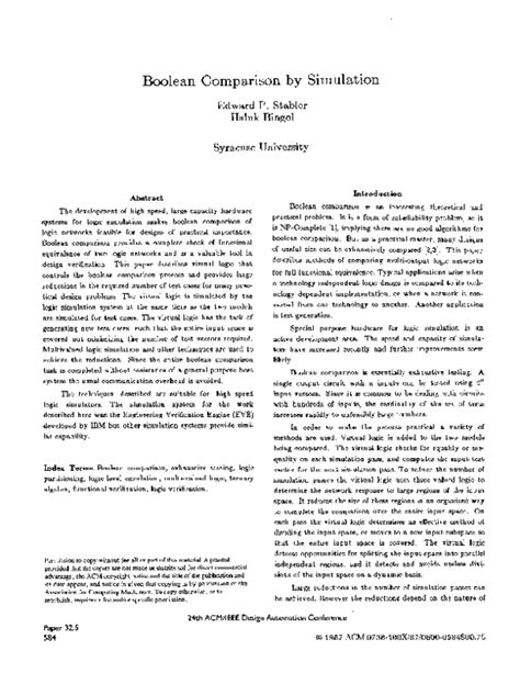 Pdf Boolean Comparison By Simulation
