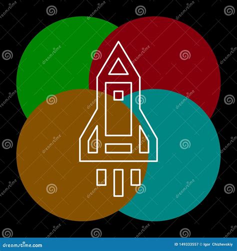 Spacecraft Icon Vector Rocket Spaceship Stock Vector Illustration Of Flame Line 149333557