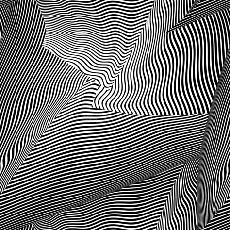 Abstract Geometric Background With Black Linear Moire Effect Stock Vector Illustration Of