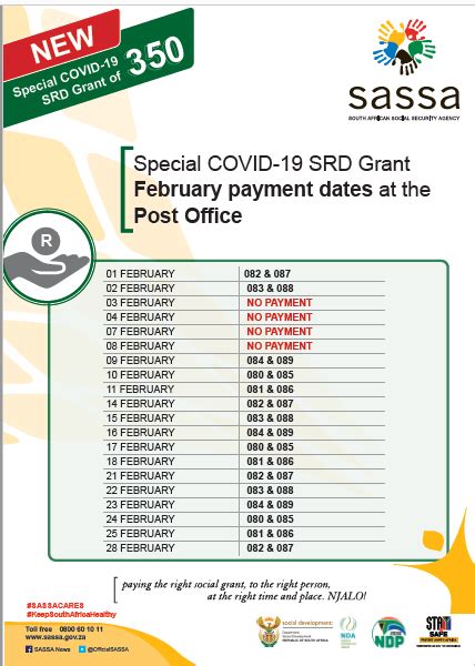Updated Sassa Grant Payment Dates February 2022