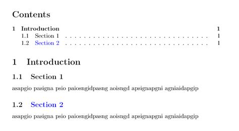 Table Of Contents How To Make Toc Ignore Section Formatting Tex