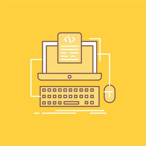 Code Kodierung Computer Monoblock Bildschirm Mit Flacher Linie Gefülltes Symbol Schöne Logo