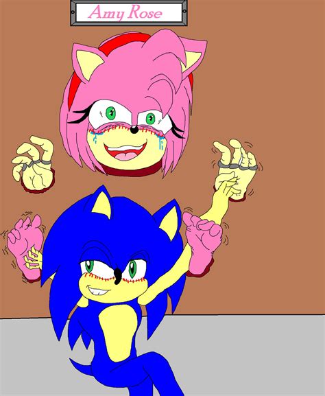 Sonic Tickles Amy In Wall Request By Rosesnpoision On Deviantart