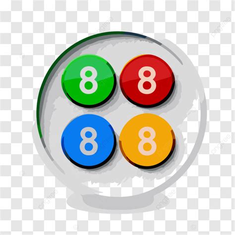 Four 8 Button In A Circle On A White Background Vector A Simplistic