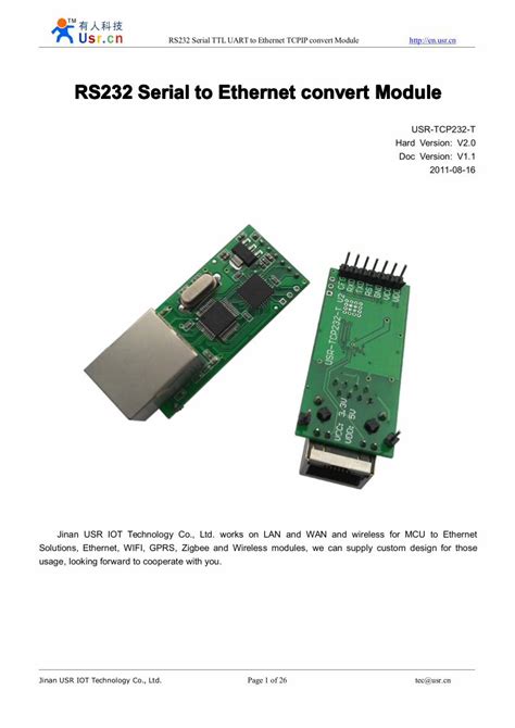 PDF RS232 Serial TO Ethernet Convert Module Usr Cn DOKUMEN TIPS