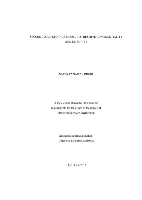 Pdf Secure Cloud Storage Model To Preserve Confidentiality And Integritypdf Dokumentips