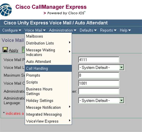 Unity Express Voice Mail Transfer Behavior Cisco