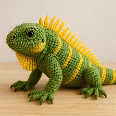 Realistic Iguana Amigurumi Crochet Pattern Pdf • Lizard Reptile Toy