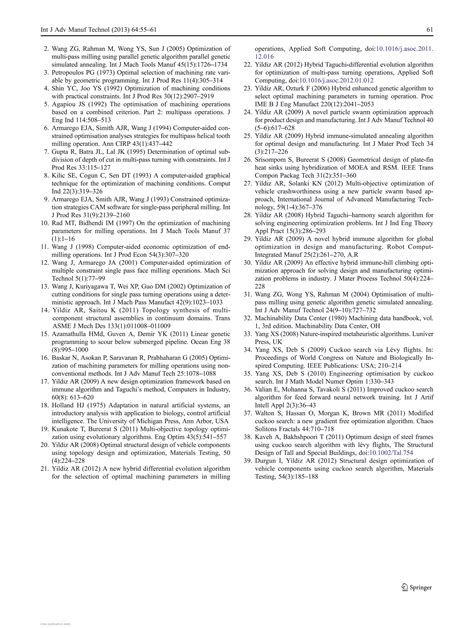 Cuckoosearchalgorithmfortheselectionofoptimalmachiningparametersinmilli