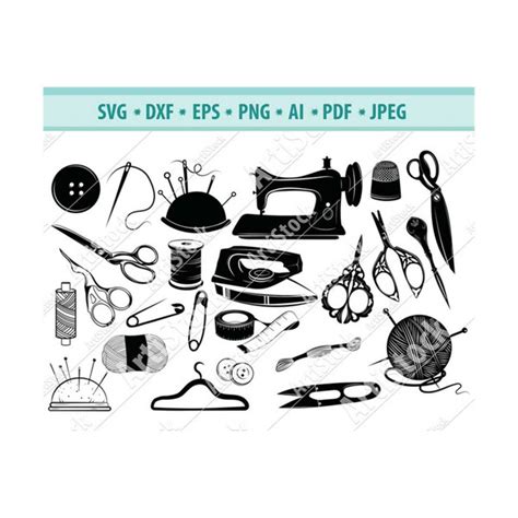 Sewing Svg Sewing Machine Svg Scissors Svg Threads Svg Needl Inspire Uplift