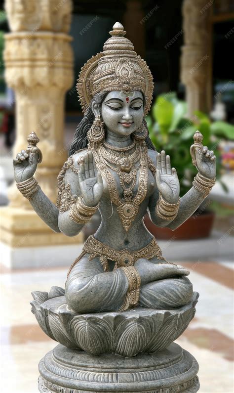 Lakshmis Blessing Elegant Representation Of Lakshmi Highlighting Her Role As Goddess Of Fortune